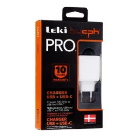 Leki Pro Multiport lader 20W (1xUSB/1xUSB-C) Hvid