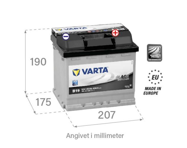 Køb Varta B19 - 12V 45Ah (Bilbatteri)